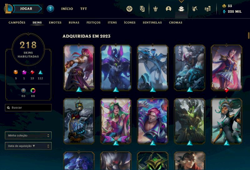 Desapego Games - League of Legends (LOL) > CONTA LV830 COM 220 SKINS ...