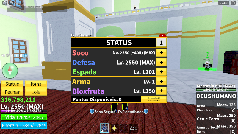 Desapego Games - Roblox > Level Max Blox Fruits - 50K Frag - God Human ...