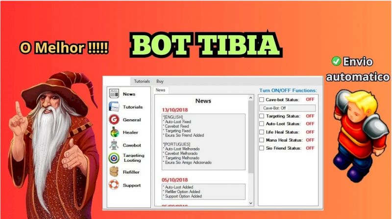 Desapego Games - Tibia > Bot Tibia com clientes Heal, Cavebot, Target ...