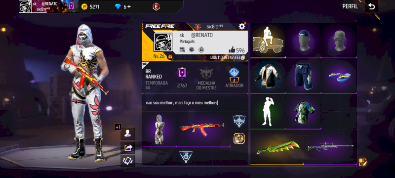Desapego Games - Free Fire (FF) > Conta com ninja branco