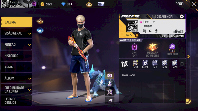 Desapego Games - Free Fire (FF) > Conta free fire a venda