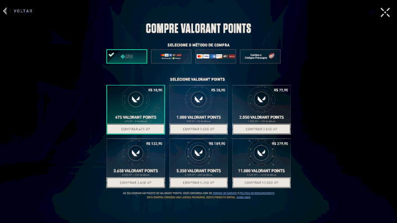 Desapego Games - Valorant > valorant point (moedas do valorant) via ...