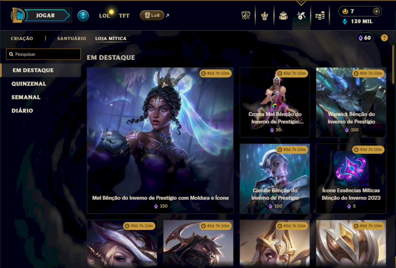 Desapego Games - League of Legends (LOL) > Platina 3 com TODOS os ...