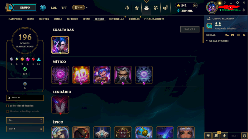 Desapego Games - League of Legends (LOL) > conta de lol atualmente esta ...
